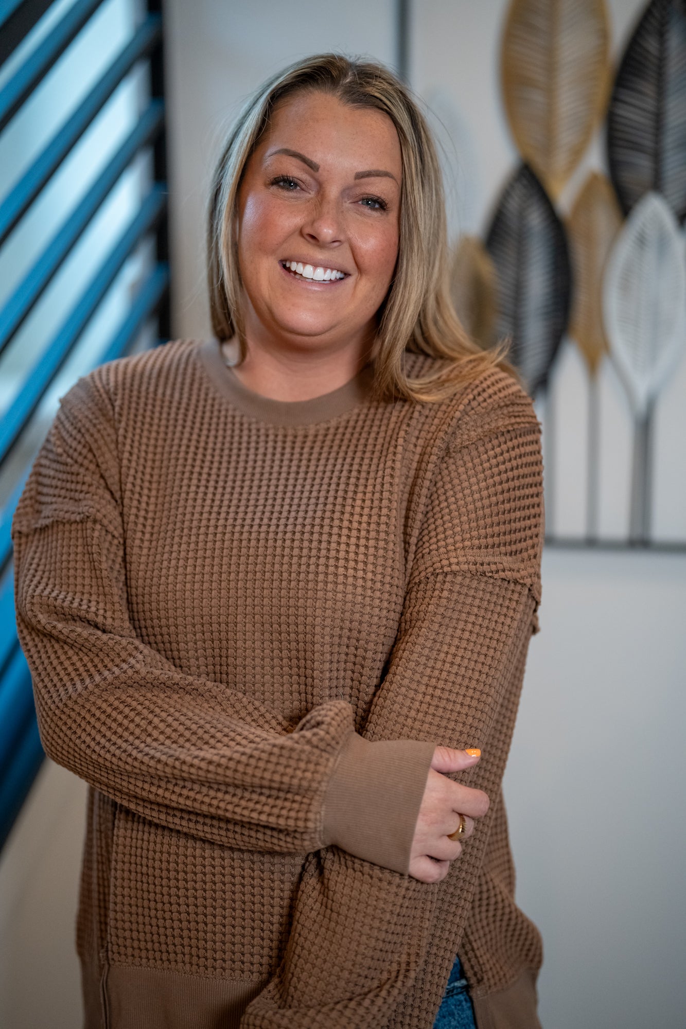 Oversized Waffle Knit Casual Top Mocha – Buttercup Lynne Boutique